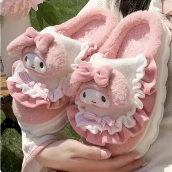 Sanrio | Shoes | New Sanrio My Melody Platform Winter Slippers Size ...
